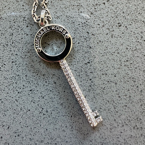 Michael Kors | Jewelry | Michael Kors Silver And Black Key Necklace ...
